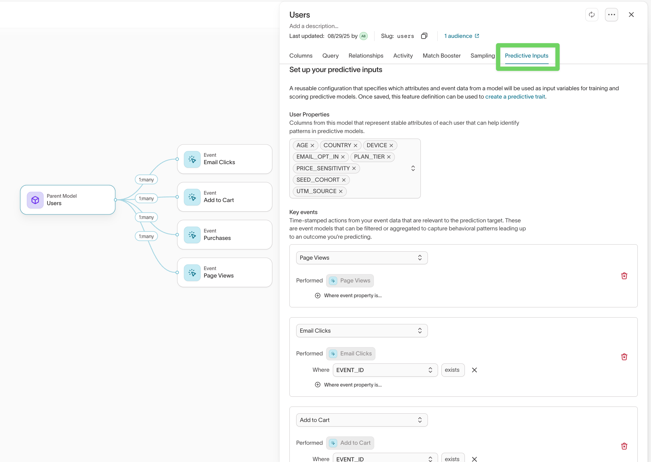 Predictive traits | Hightouch Docs